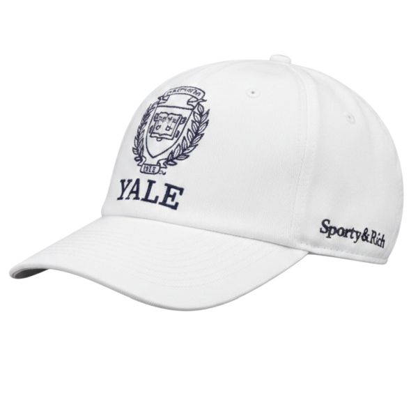 Sporty & Rich Yale Crest Cap Wit | Mezaldy.com